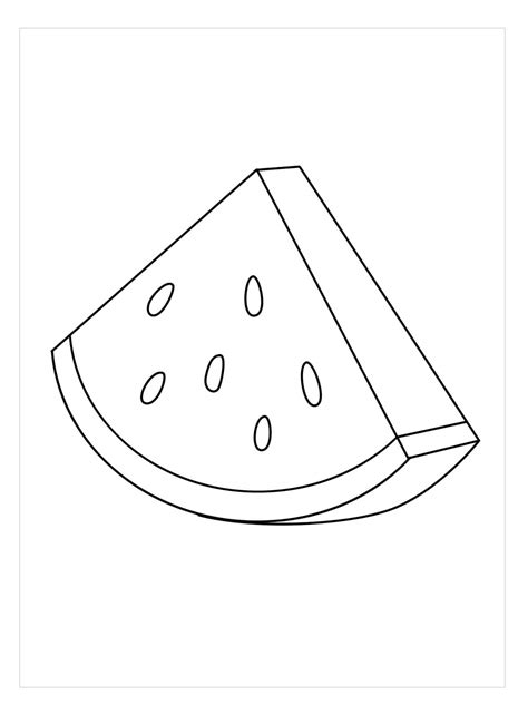 Rebanada de sandía Simple para colorear imprimir e dibujar