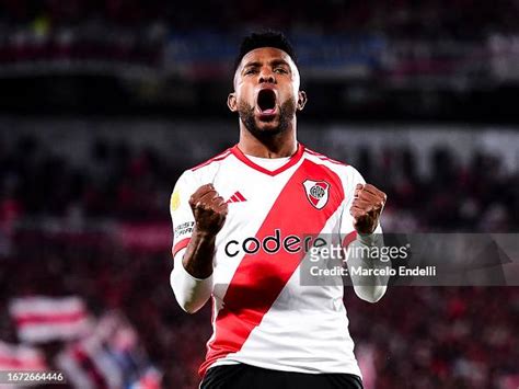 Miguel Borja Of River Plate Celebrates After Scoring The Teams First