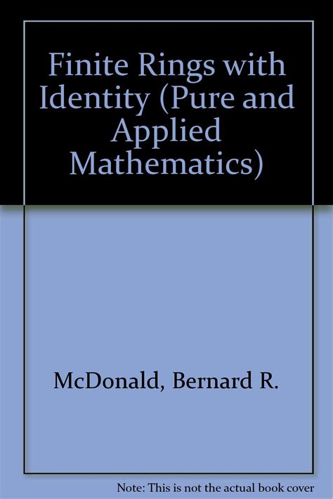 Buy Finite Rings With Identity Pure And Applied Mathematics Book Online At Low Prices In India