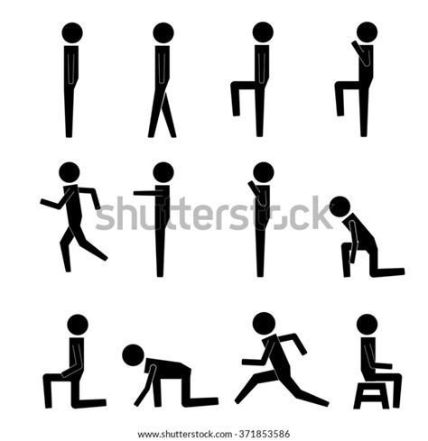 Human Action Poses Postures Stick Figure Stock Vector Royalty Free Shutterstock