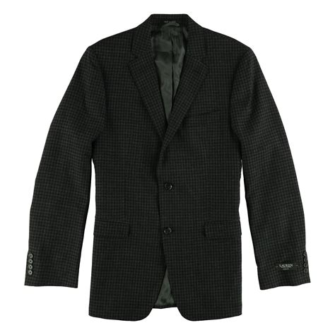 Ralph Lauren Mens Check Two Button Blazer Jacket Grey Regular Walmart