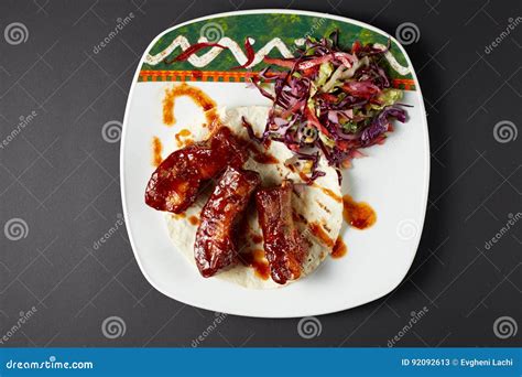 Pork Ribs In Mexican Style Mexican Food Mexican Cuisine Stock Image