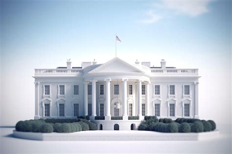 Premium Ai Image A 3d Model Of The White House With The Flag On The Top