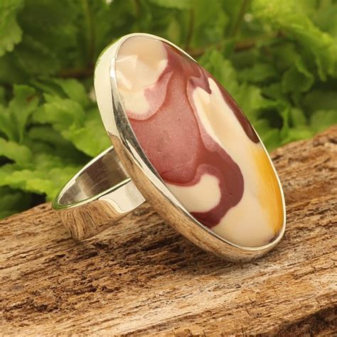 Mookait Edelstein Ring Silber x mm Grösse
