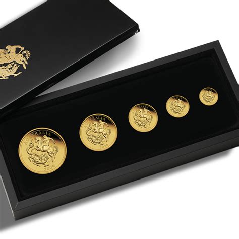 The Perth Mints 125th Anniversary Australia Sovereign Five Coin Set