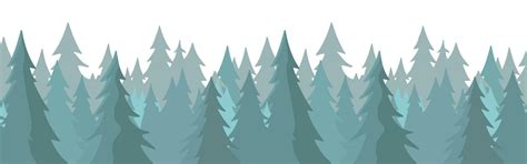Forest Panorama View Pine Tree Landscape Vector Illustration Spruce