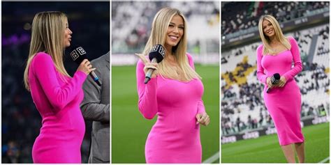 Diletta Leotta Mostra Il Pancino A Bordo Campo Prima Di Juve Napoli