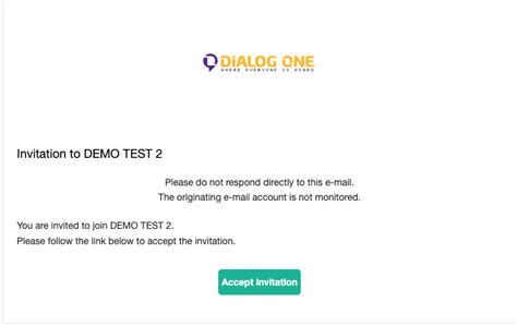 Accepting An Account Invitation Dialog One Llc User Guide