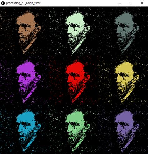 [프로세싱] 반 고흐 이미지 필터 적용하기 drawing the van gogh with image filter on