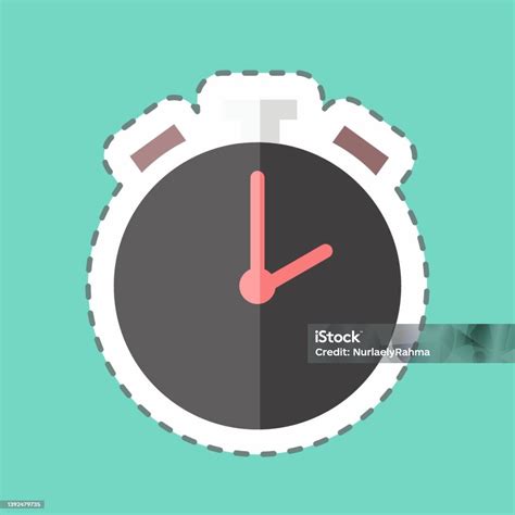 Garis Stiker Memotong Alarm Cocok Untuk Simbol Infografis Desain