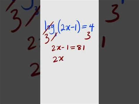 Simple Logarithmic Equation YouTube