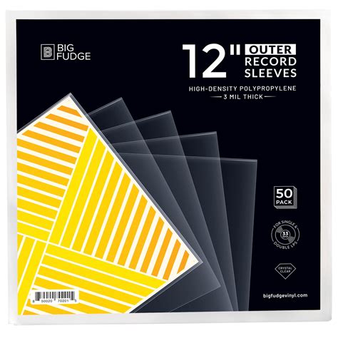 Lot45 Vinyl Record Sleeves 100 Pack Album Covers Clear Vinyl Sleeves