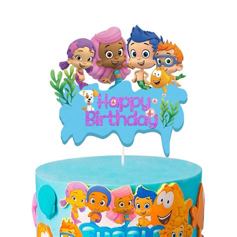 Glitter Bubble Guppies Happy Birthday Cake Topper Bubble Guppies Cake