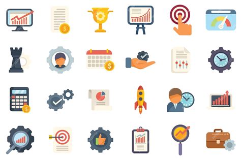 Premium Vector Performance Management Icons Set Simple Vector People