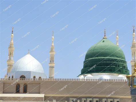 The Green Dome Of The Prophets Mosque Or Al Masjid Al Nabawi A Major