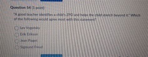 Solved Question 54 1 ﻿point A Good Teacher Identifies A