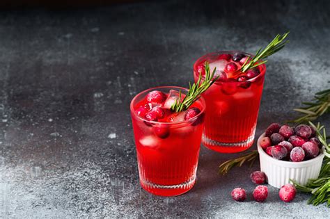 어두운 배경에 얼음과 로즈마리와 크랜베리 음료 칵테일 0명에 대한 스톡 사진 및 기타 이미지 0명 Gin Tonic 검은