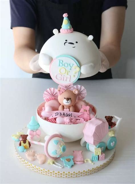 Bare Bear Gender Reveal Cake Selangor Pj Kl Malaysia Online Delivery