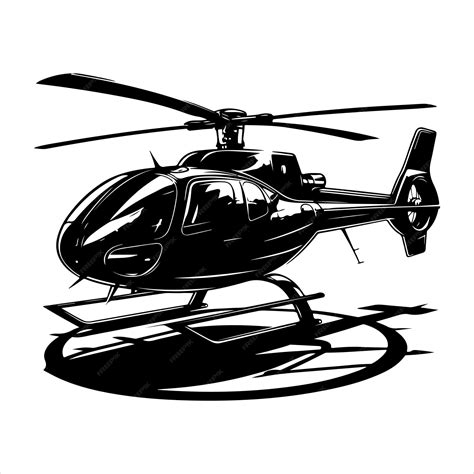 Emergency Evacuation Helicopter Rescue Silhouette Black Colour Vactor