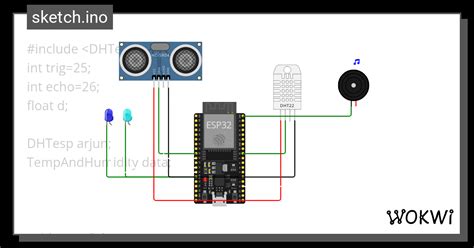 Ultrasonic Sensor DHT22 SENSOR Wokwi ESP32 STM32 Arduino Simulator