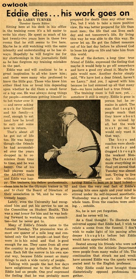 Eddie Wojecki Rice History Corner