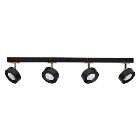 Ledvance Led Downlight Pluto Steel Wood 4 Bulb Black Uk