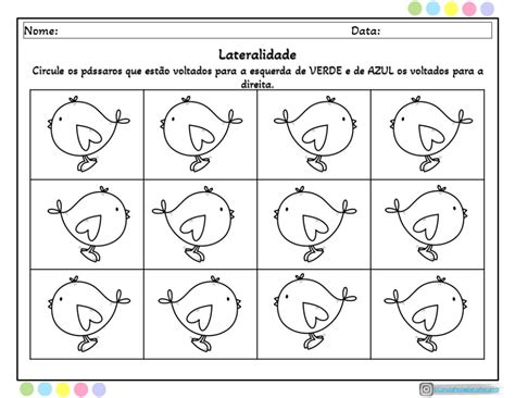 Atividades de Lateralidade e plano de aula para Ed Infantil BAÚ