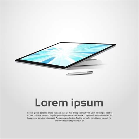 바탕 화면 로고 현대 컴퓨터 워크 스테이션 아이콘 벡터 일러스트 레이 션 프리미엄 벡터