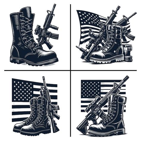 Botas De Combate Archivo Botas De Ejército Vector Botas De Soldado Svg