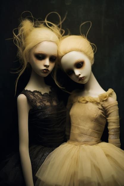 Premium Ai Image Two Mannequins With A Black Background And One Of