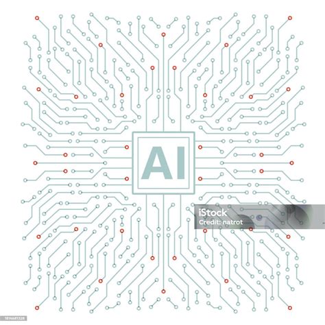 회로 기판 배경에 있는 Ai 칩셋 미래 지향적인 개념입니다 하이테크 기술 배경 0명에 대한 스톡 벡터 아트 및 기타 이미지
