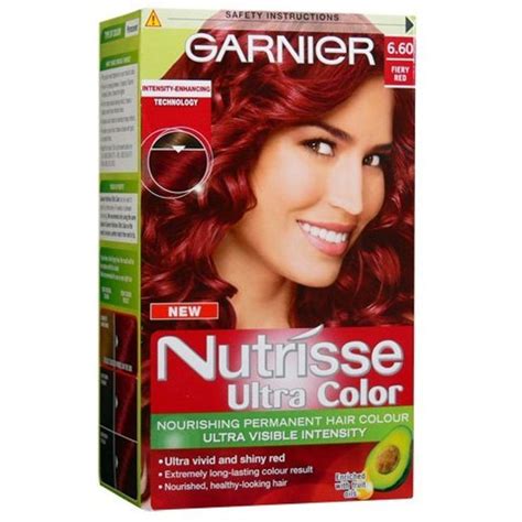 Garnier Nutrisse Ultra Permanent Colour 660 Fiery Red Dyed Red Hair