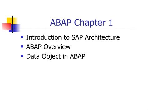 Introduction To Abap Ppt