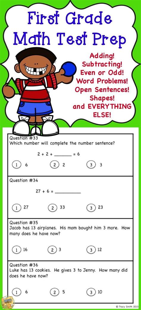 Grade 1 Math Test Prep Standardized Testing And Sat 10 Review Math Test Prep Math 1st