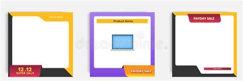 Geometric Square Social Media Banner Layout Product Background