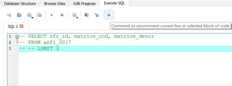 add comment uncomment code option execute sql tab · issue 1614
