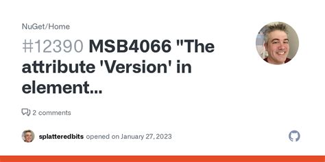 MSB4066 The Attribute Version In Element Is Unrecognized Error In