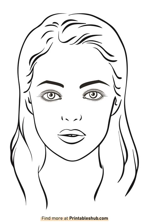 Free Blank Human Face Templates [pdf Included] Especially For Makeup