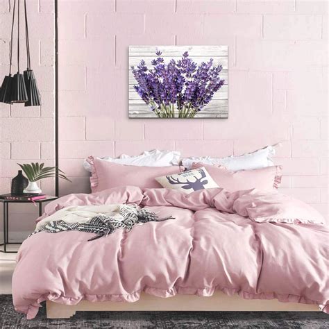 Modern Artwork Purple Lavender Wall Decor Canvas Wall Art Retro