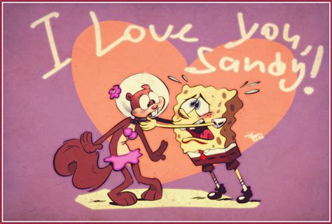 Spongebob Squarepants And Sandy Cheeks In Love