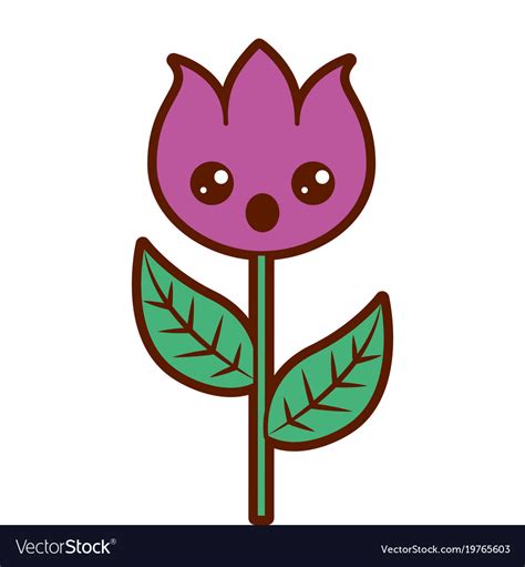 Kawaii Flower Decoration Character Cartoon Vector Image