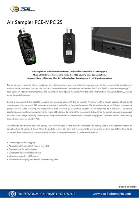 Pce Instruments Particle Counter Pce Mpc 25 At ₹ 126150 Piece In Dhanbad Id 2853141324633