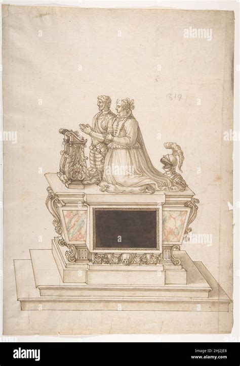 Design For A Triple Tomb 16th Century Anonymous French 16th Century