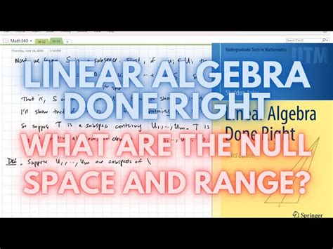 Understanding Null Spaces And Ranges In Linear Algebra Galaxy Ai Galaxy Ai