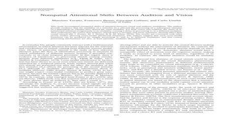 Nonspatial Attentional Shifts Between Audition And Vision Pdf Document