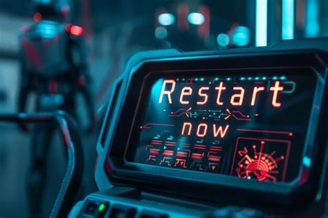 Restart Now Futuristic Interface Premium Ai Generated Image