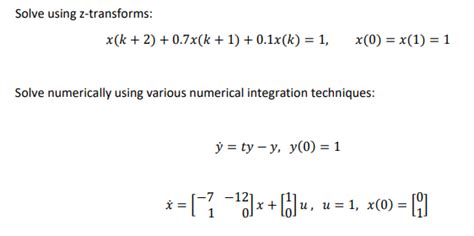 Solved Solve Using Z Transforms Xk 2 07xk 1
