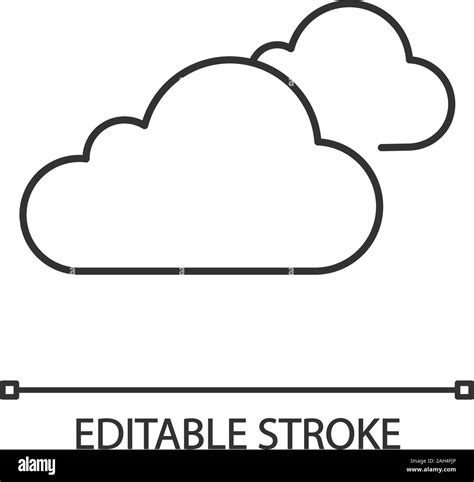 Cloudy Weather Linear Icon Clouds Thin Line Illustration Heavy