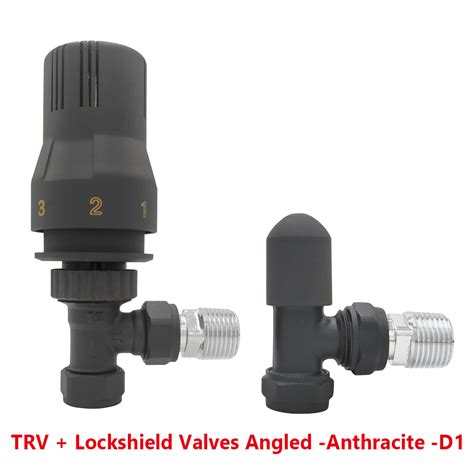 Thermostatic Manual Lockshield Radiator Valves 15mm Angled Straight