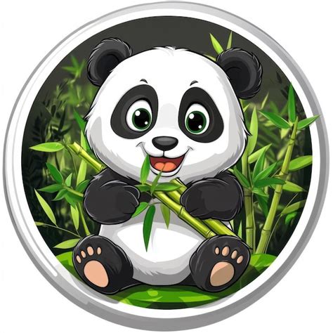 Cute Panda Eating Bamboo Premium AI Generated Image